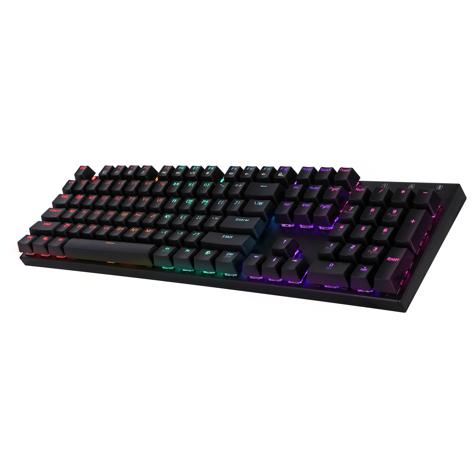 K640 한영 이중사출 기계식 레인보우 무빙 LED 게이밍 | ABKO